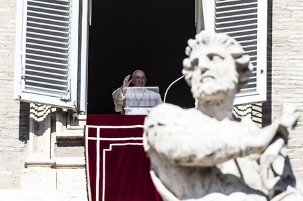 Pope Francis Waves Window His Office Editorial Stock Photo - Stock ...