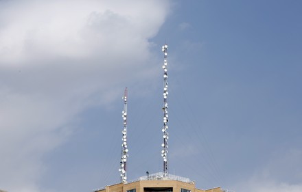 Telecommunications Towers On Highrise Building Northern Editorial Stock ...