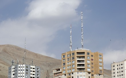 Telecommunications Towers On Highrise Building Northern Editorial Stock ...