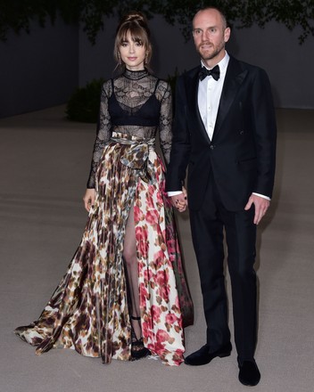 Lily Collins Husband Charlie Mcdowell Arrive Editorial Stock Photo ...