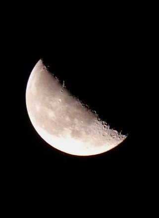 Third Quarter Moon Visible 456 Early Editorial Stock Photo - Stock ...