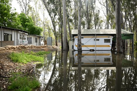 Sandbagging Barmah Bridge Caravan Park Barmah Editorial Stock Photo ...