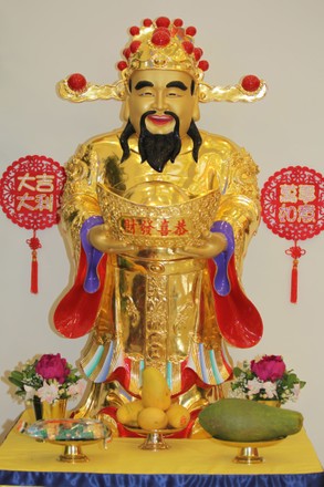 Offerings By Statue Cai Shen Chinese Editorial Stock Photo - Stock Image | Shutterstock