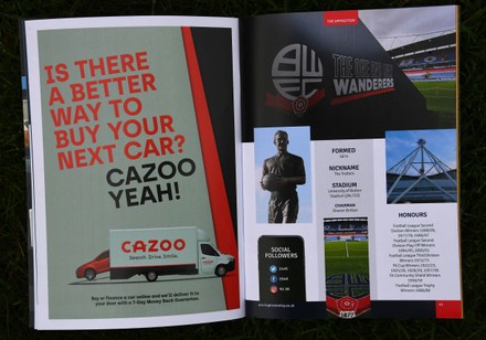 Cazoo Advert Match Programme Editorial Stock Photo - Stock Image ...