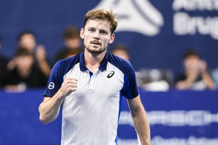 Belgian David Goffin Celebrates After Scoring Editorial Stock Photo ...