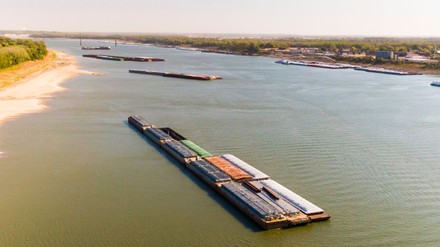 Aerial Photo Made Drone Shows Barges Editorial Stock Photo - Stock ...