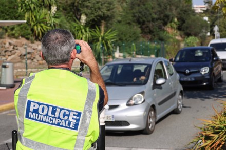 Speed Control By Municipal Police Cannes Editorial Stock Photo - Stock ...