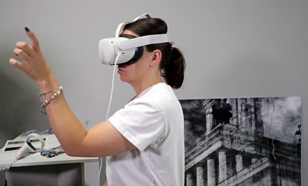 Visitor Wears Vr Virtual Reality Headset Editorial Stock Photo - Stock ...