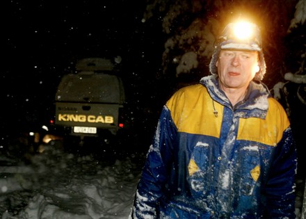 Electrician Vattenfall Work During Snowstorm County Editorial Stock ...
