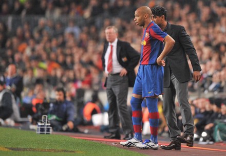 Barcelonas Thierry Henry Speaks His Coach Editorial Stock Photo - Stock ...