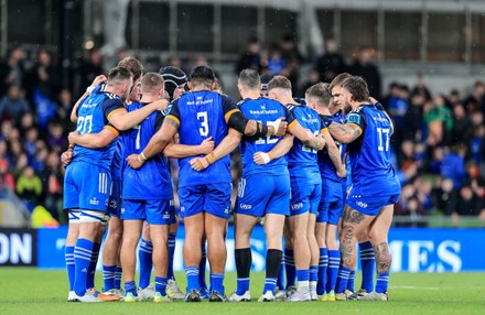 Leinster Vs Munster Leinster Team Huddle Editorial Stock Photo - Stock ...