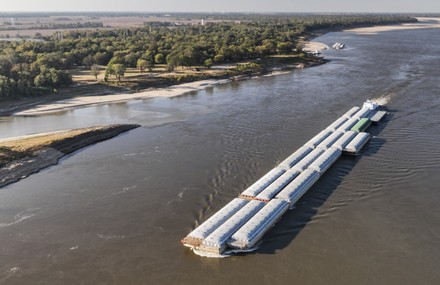 Aerial Photo Made Drone Shows Barges Editorial Stock Photo - Stock ...