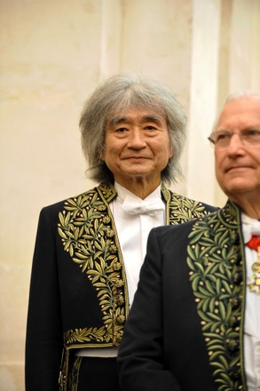 Japanese Conductor Seiji Ozawa During Ceremony Editorial Stock Photo ...