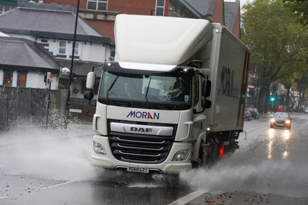 Van Drives Through Large Puddle Sheffield Editorial Stock Photo - Stock ...