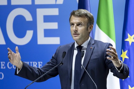 President French Republic Emmanuel Macron Speaks Editorial Stock Photo ...