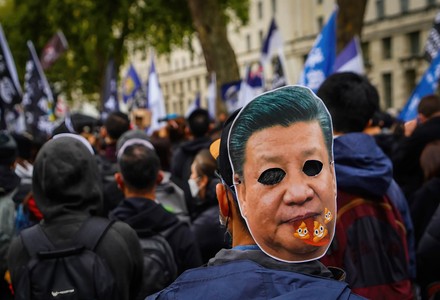 Protester Seen Wearing Xi Jinping Mask Editorial Stock Photo - Stock ...