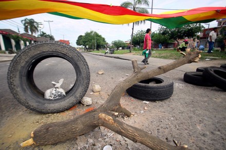 Roadblocks Set On Street By Protestors Editorial Stock Photo - Stock ...