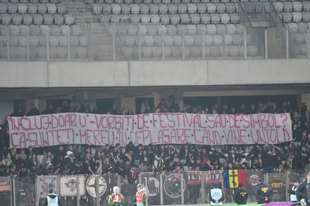 Fans Cfr Cluj J Showing Banner Editorial Stock Photo - Stock Image ...