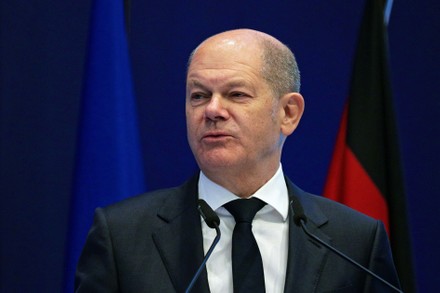 German Chancellor Olaf Scholz Gives Speech Editorial Stock Photo ...