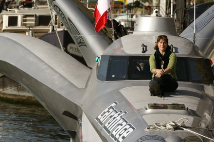 Fiona Clark Poses On Earthrace Boat Editorial Stock Photo - Stock Image ...