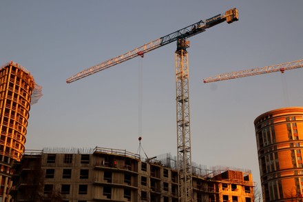 Construction Residential Building Primorsky District St Editorial Stock ...