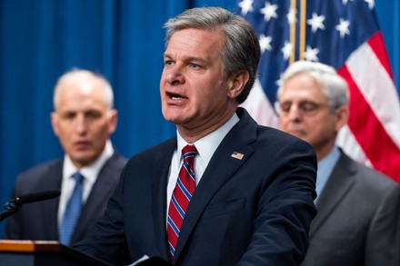 Fbi Director Christopher Wray Speaks Media Editorial Stock Photo ...