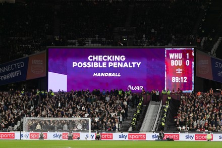 Var Checking Possible Penalty Displayed On Editorial Stock Photo ...