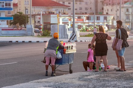 Cuban Woman Sells Flavored Ice Cart Editorial Stock Photo - Stock Image ...