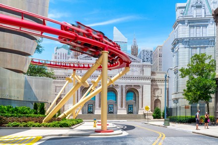 Rollercoaster Cart Moving Full Speed Amusement Editorial Stock Photo ...