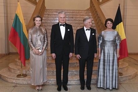 Queen Mathilde Belgium Lithuania President Gitanas Editorial Stock ...