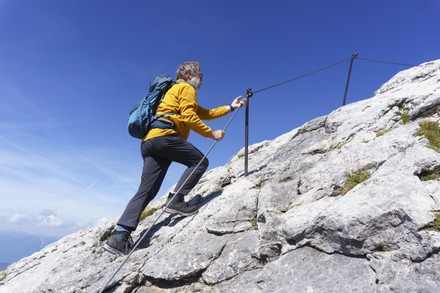 Hiker Senior 63 Climbing Rope Insurance Editorial Stock Photo - Stock ...