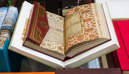 Islamic Holy Book Quran Open Pages Editorial Stock Photo - Stock Image ...