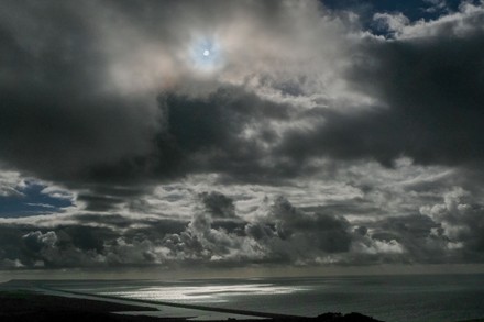 Partial Eclipse Sun Can Be Seen Editorial Stock Photo - Stock Image ...