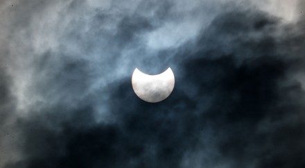 Partial Solar Eclipse Pictured Cairo Egypt Editorial Stock Photo ...