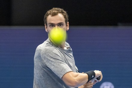 Russias Roman Safiullin Action During His Editorial Stock Photo - Stock ...