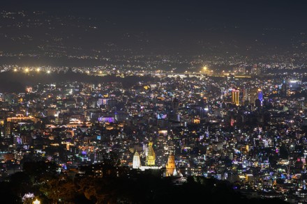 Lights Illuminate Kathmandu Valley During Tihar Editorial Stock Photo ...