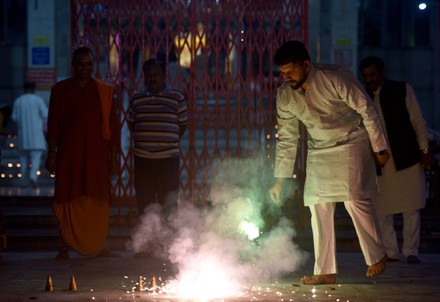 People Burst Firecrackers On Diwali Sector Editorial Stock Photo ...