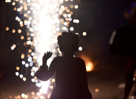 People Burst Firecrackers On Diwali Sector Editorial Stock Photo ...