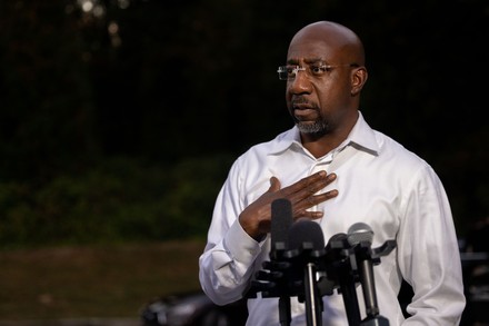 Senator Reverend Raphael Warnock Speaks Press Editorial Stock Photo ...