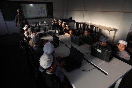 Palestinian Students Dressed Sharia Uniform Attend Editorial Stock ...