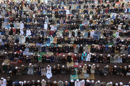 Palestinian Students Dressed Sharia Uniform Pray Editorial Stock Photo ...