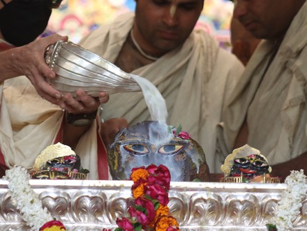 Devotees Iskcon Temple Offering Prayers On Editorial Stock Photo ...