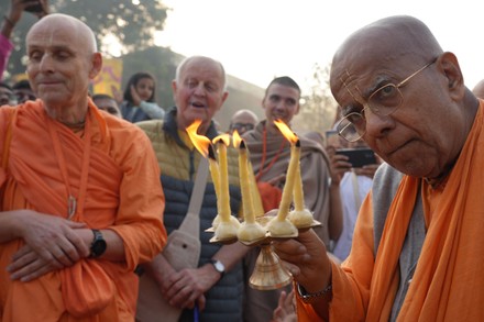 Devotees Iskcon Temple Offering Prayers On Editorial Stock Photo ...