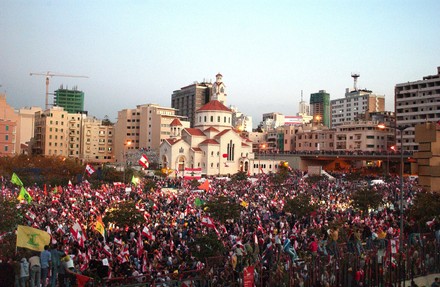 Lebanese Prosyrian Groups Wave National Flags Editorial Stock Photo ...