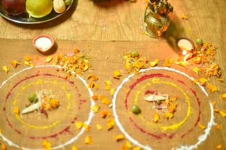 Family Member Prepare Mha Puja Ceremony Editorial Stock Photo - Stock ...