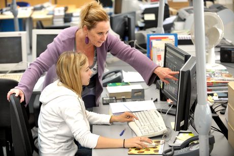 Model Released Female Student Working Office Editorial Stock Photo ...
