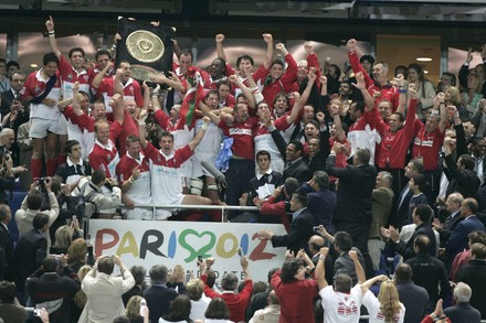 Biarritz Olympique Players Celebrate Their Trophy Editorial Stock Photo ...