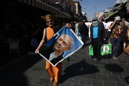 Woman Holds Poster Depicting Former Israeli Editorial Stock Photo ...