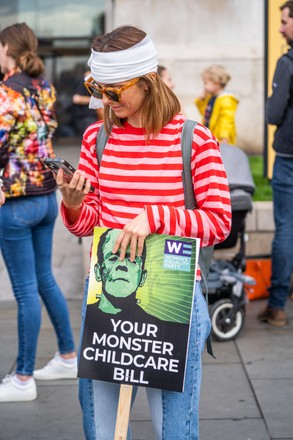 Bandaged Protester Dressed Halloween Holds Sign Editorial Stock Photo ...