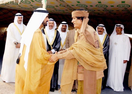 Libyan Leader Moammar Gadhafi Receives Dubais Editorial Stock Photo ...